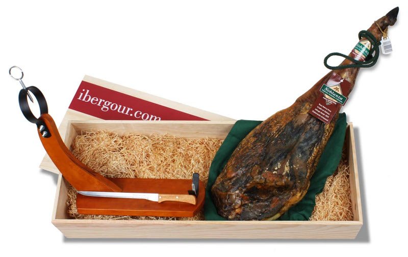 Christmas Hamper Jamón: Spanish Jamon Pata Negra, Ham Stand and Knife ...
